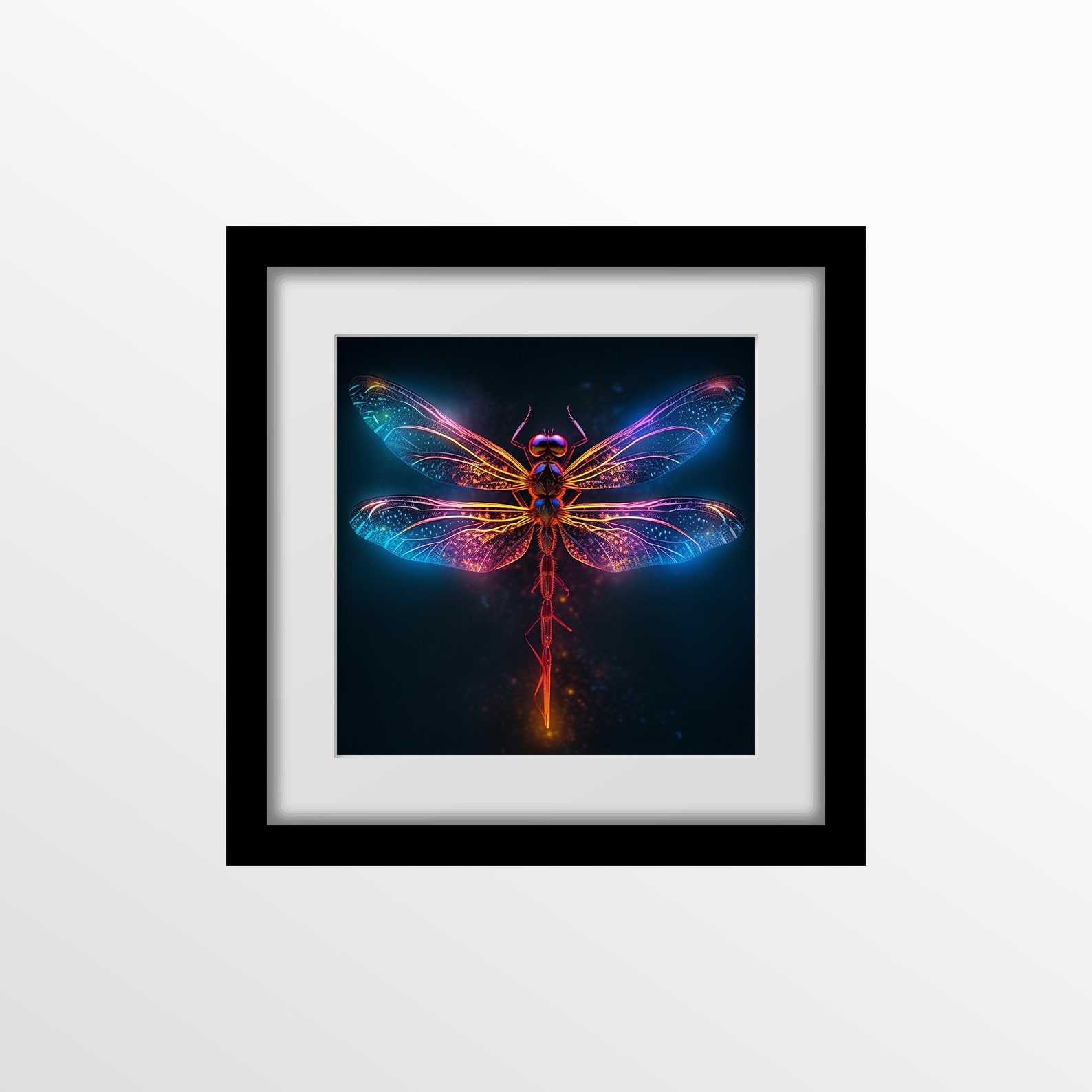 Digitally Created Neon Dragonfly Print. Digital Print, Instant Download ...