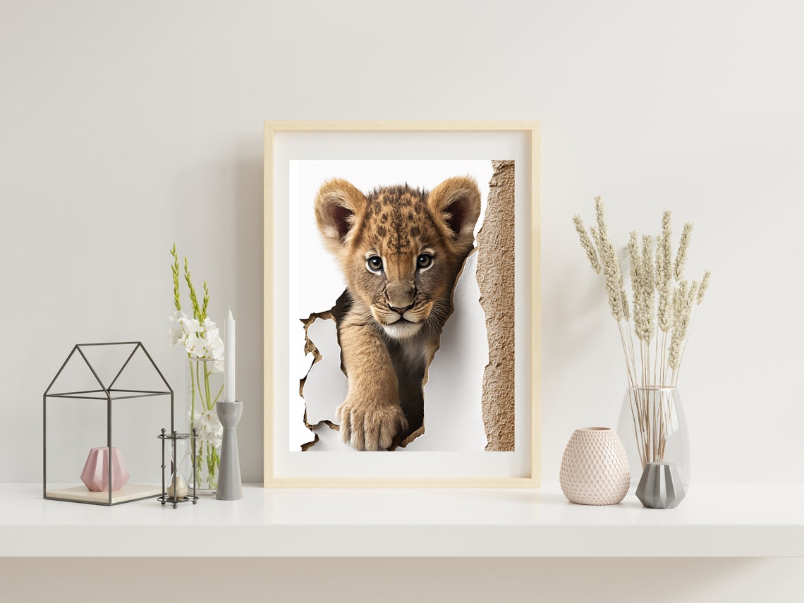 Lion Cub Print!, Digital Print, Instant Download, Printable Art, Wall ...
