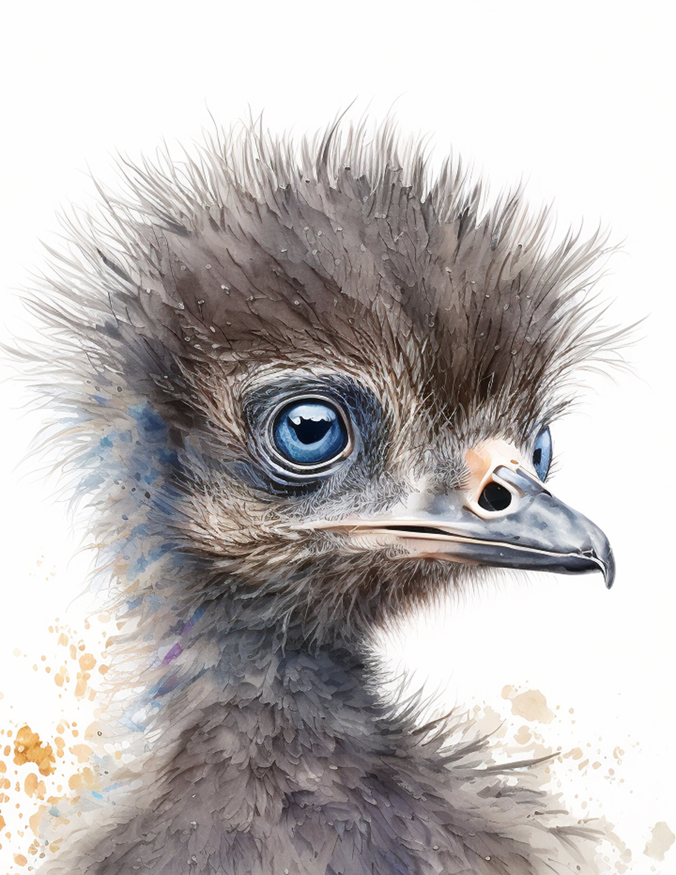 Watercolor Emu Chic Digital Print, Digital Print, Instant Download ...