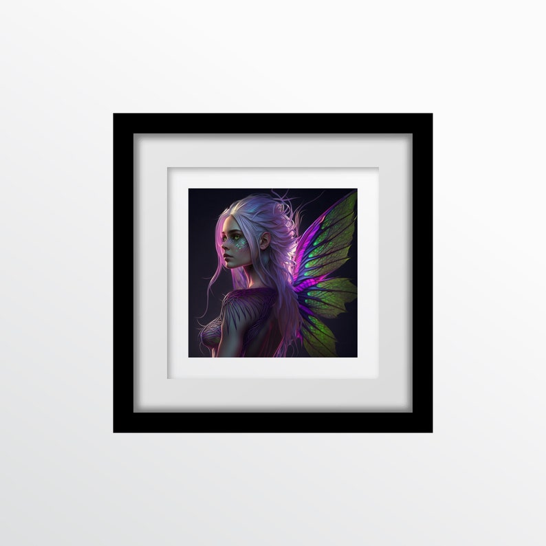 Digitally Created Neon Fairy Print, Digital Print, Instant Download ...