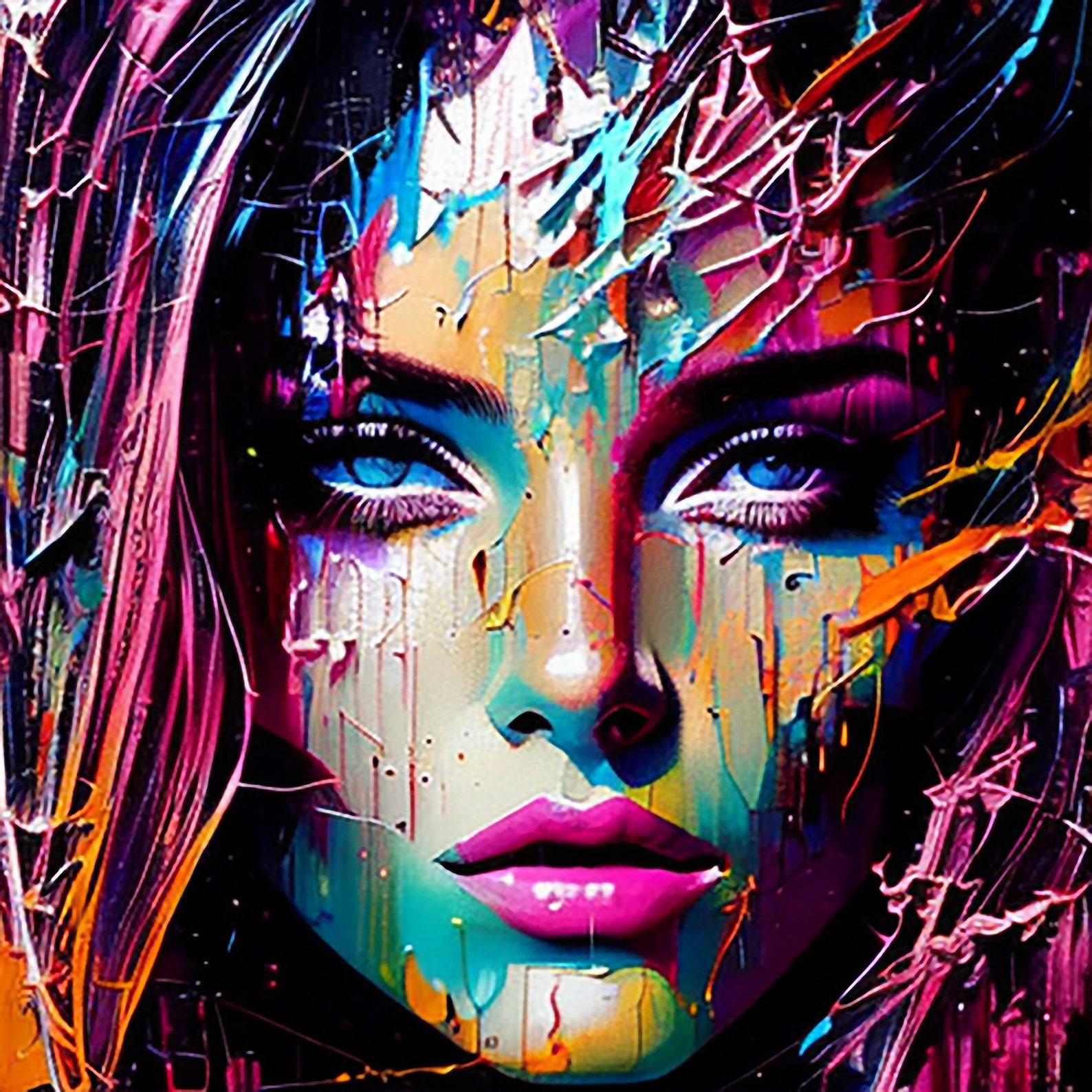 Digitally Created Abstract Woman Print., Digital Print, Instant ...