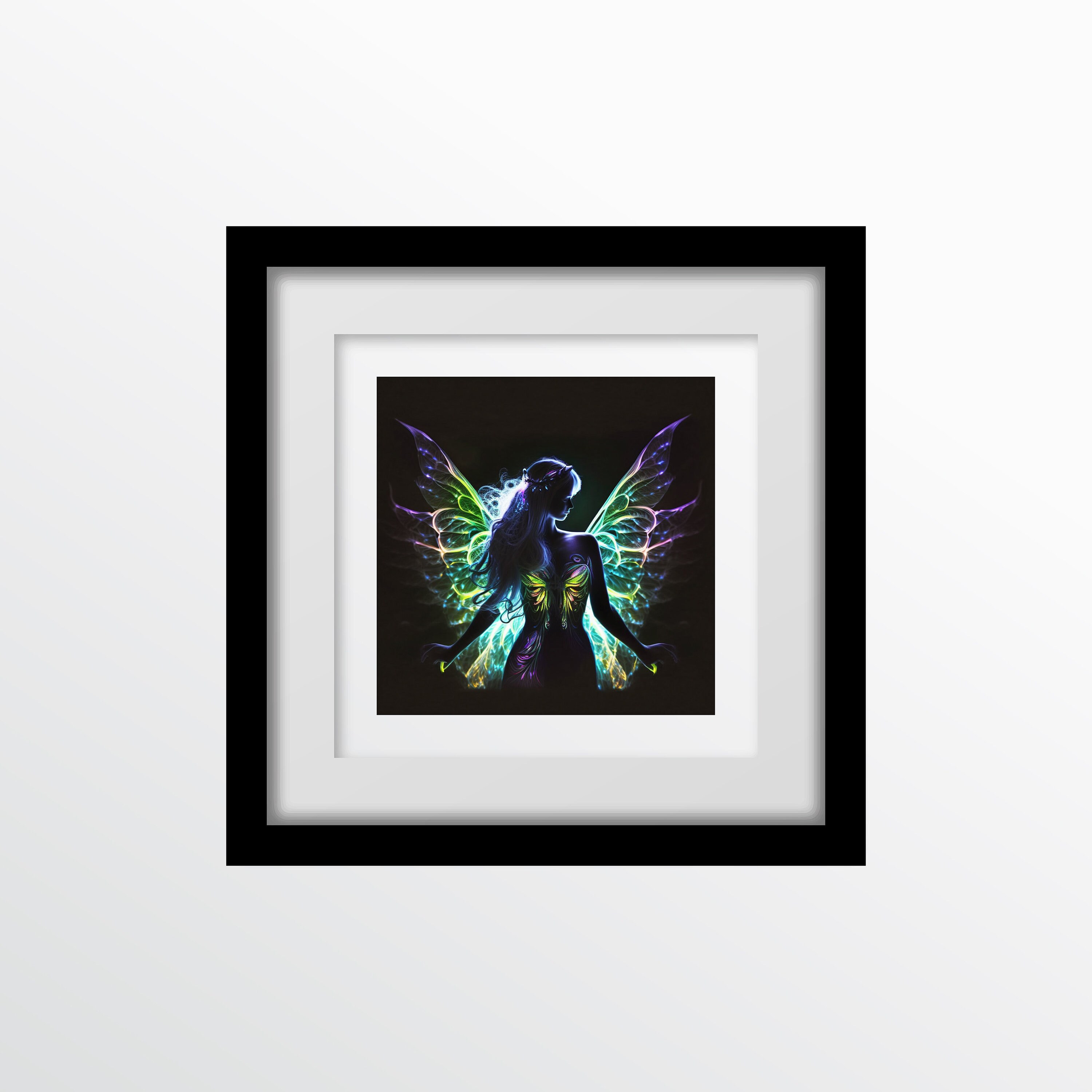Digitally Created Neon Fairy Print, Digital Print, Instant Download ...