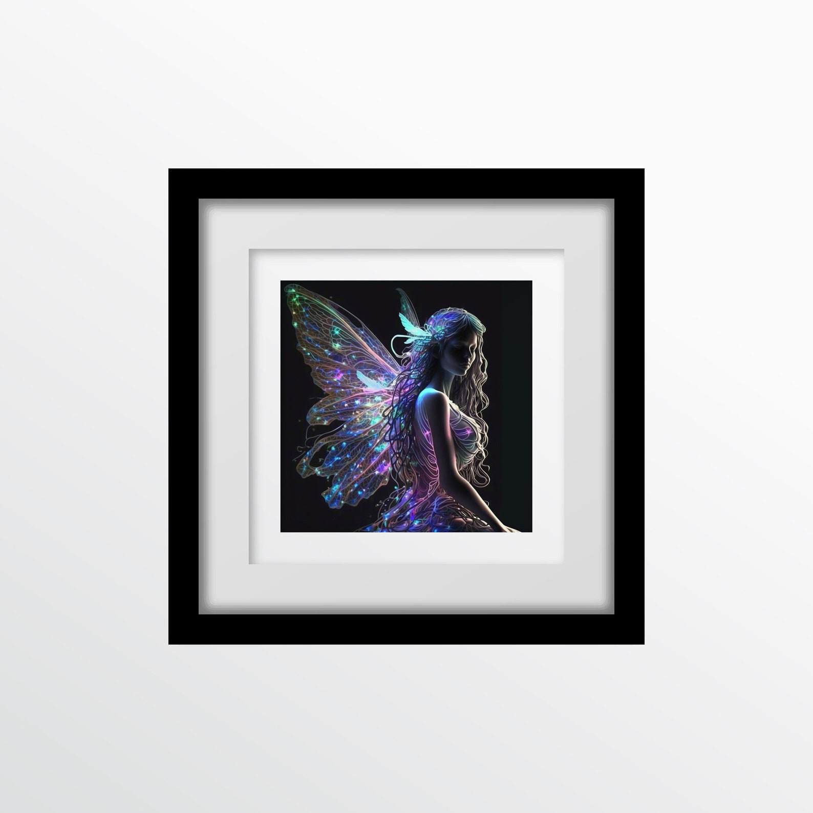 Digitally Created Neon Fairy Print, Digital Print, Instant Download ...