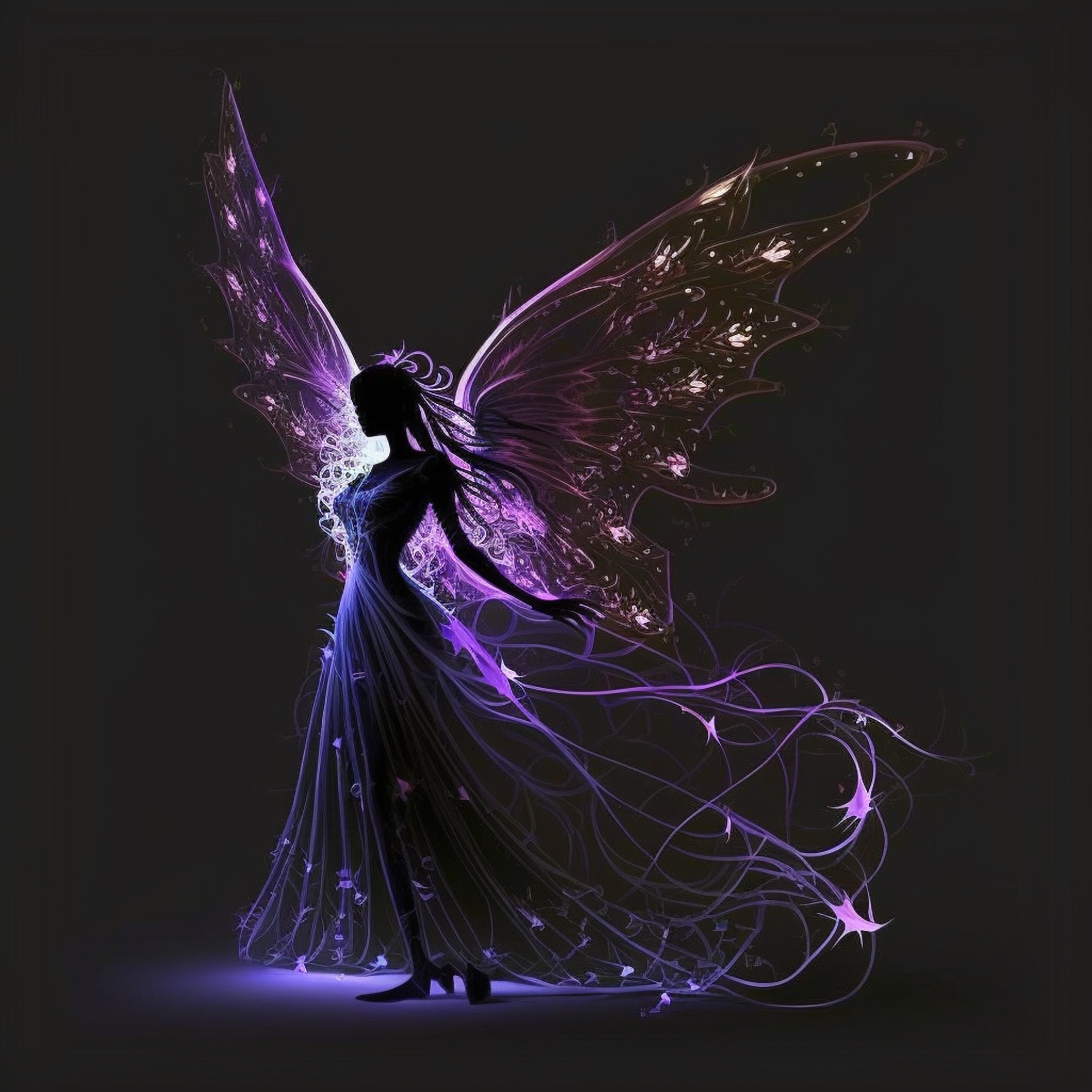 Digitally Created Neon Fairy Print, Digital Print, Instant Download ...