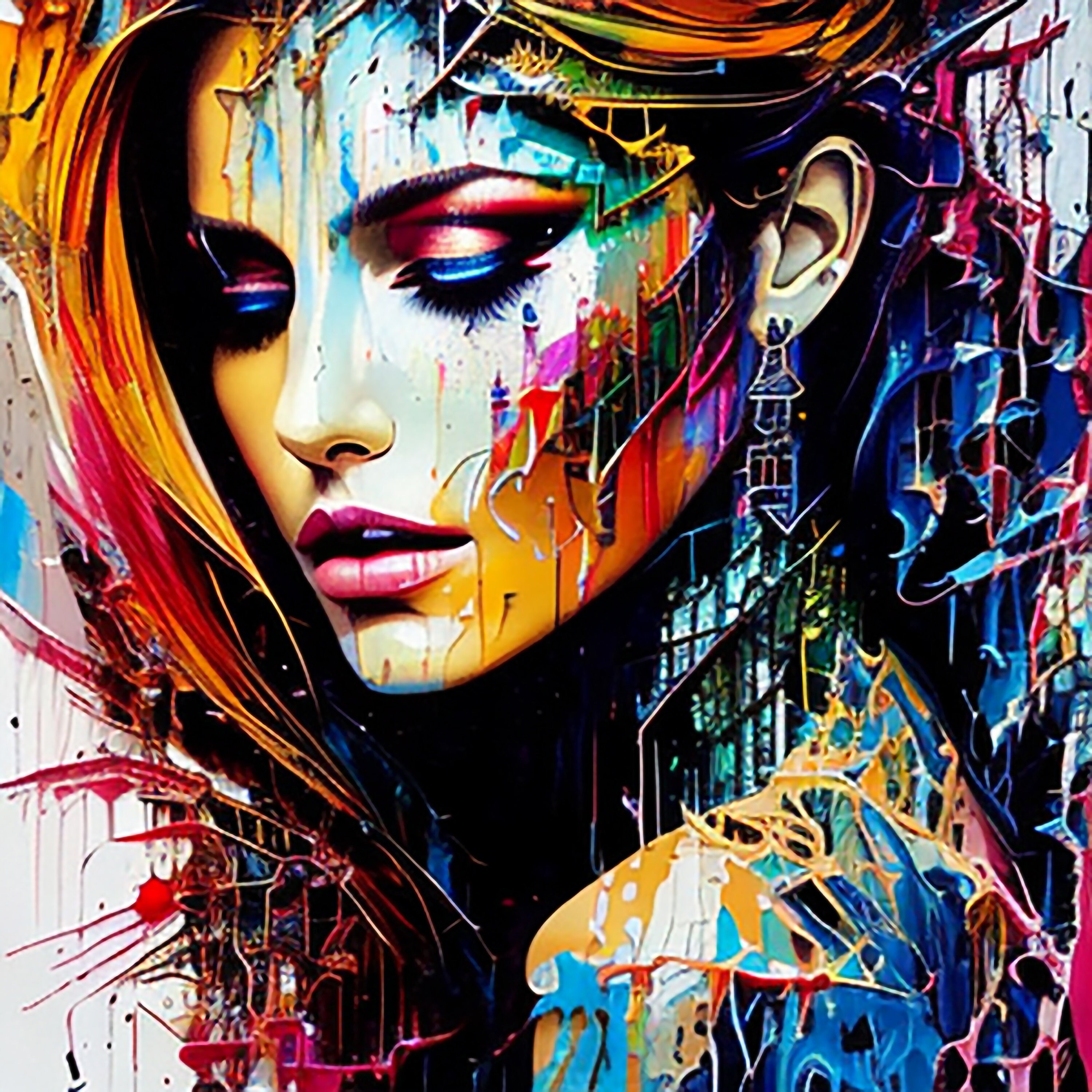 Digitally Created Abstract Woman Print. Digital Print - Etsy