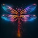 Digitally Created Neon Dragonfly Print. Digital Print, Instant Download ...