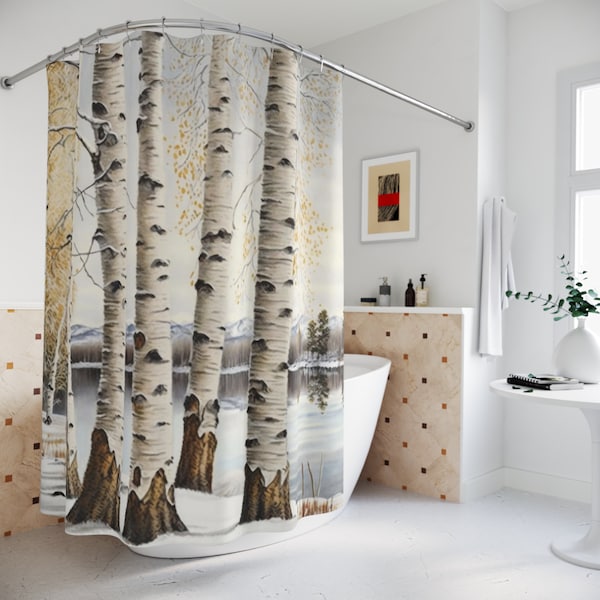 Birch Shower Curtain - Etsy