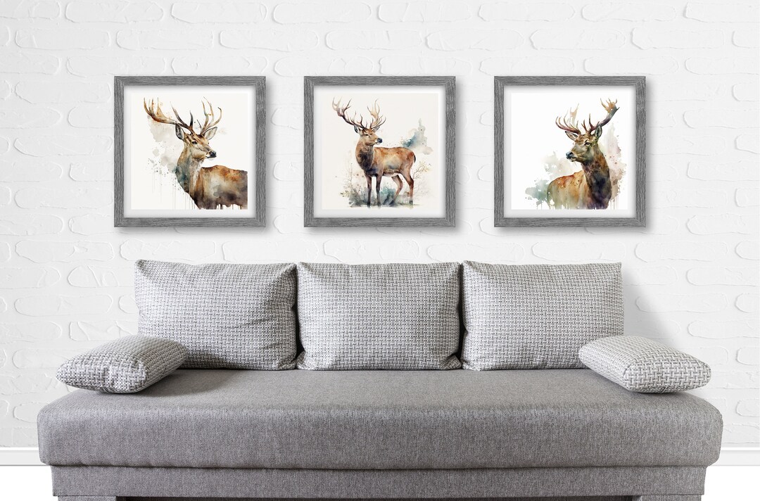 Watercolor Digital Buck Prints, Digital Print, Instant Download ...