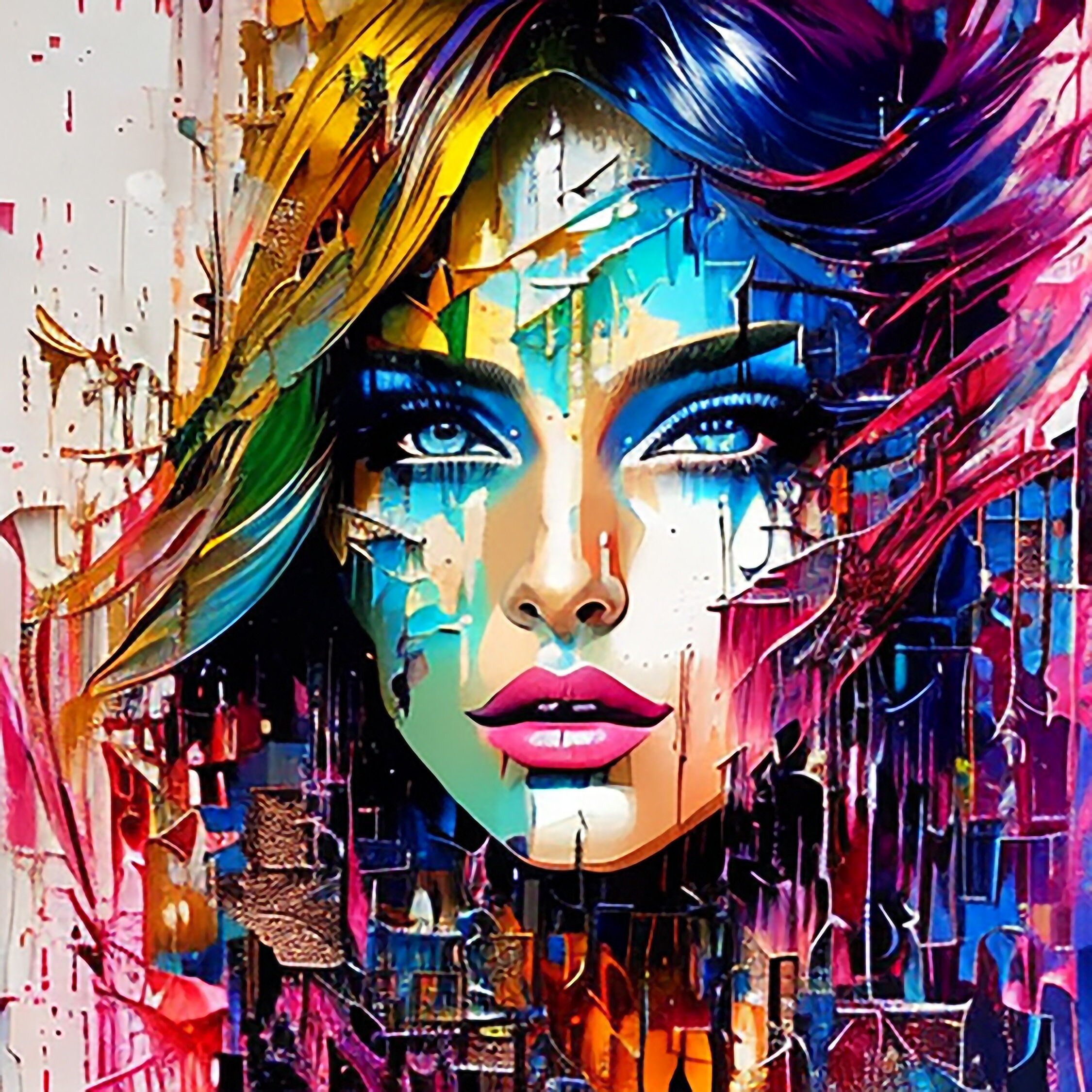 Digitally Created Abstract Woman Print., Digital Print, Instant ... Digitally Created Abstract Woman Print., Digital Print, Instant ...