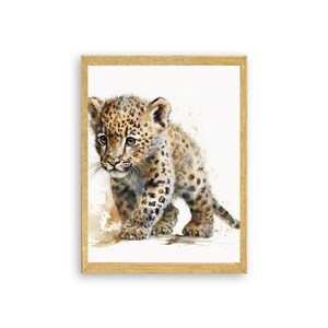 Leopard Cub Digital Watercolor Print, Digital Print, Instant Download ...