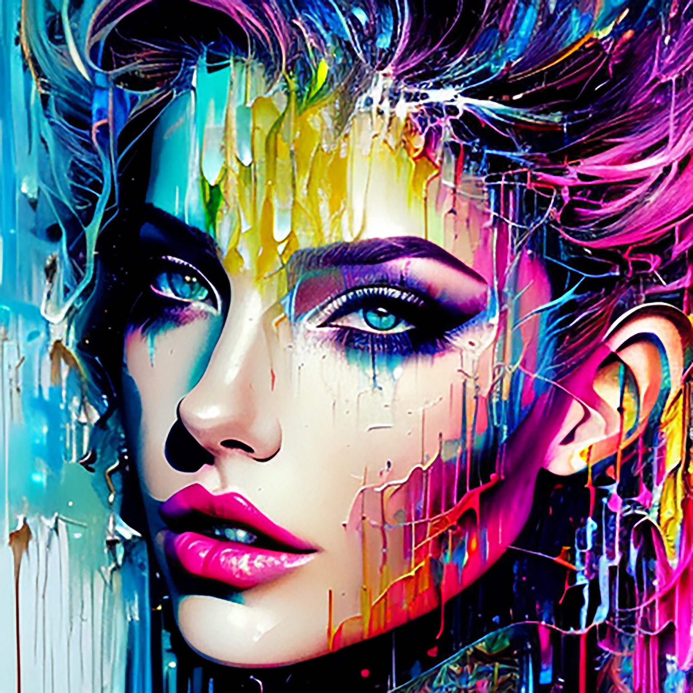 Digitally Created Abstract Woman Print. Digital Print, Instant Download ... Digitally Created Abstract Woman Print. Digital Print, Instant Download ...