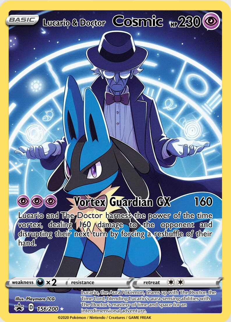 Lucario's Doctor Pokemon Full Art Holo Custom Card Artist Trading Card ...