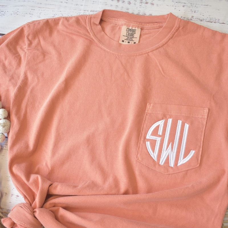 Monogram Pocket Tee - Etsy