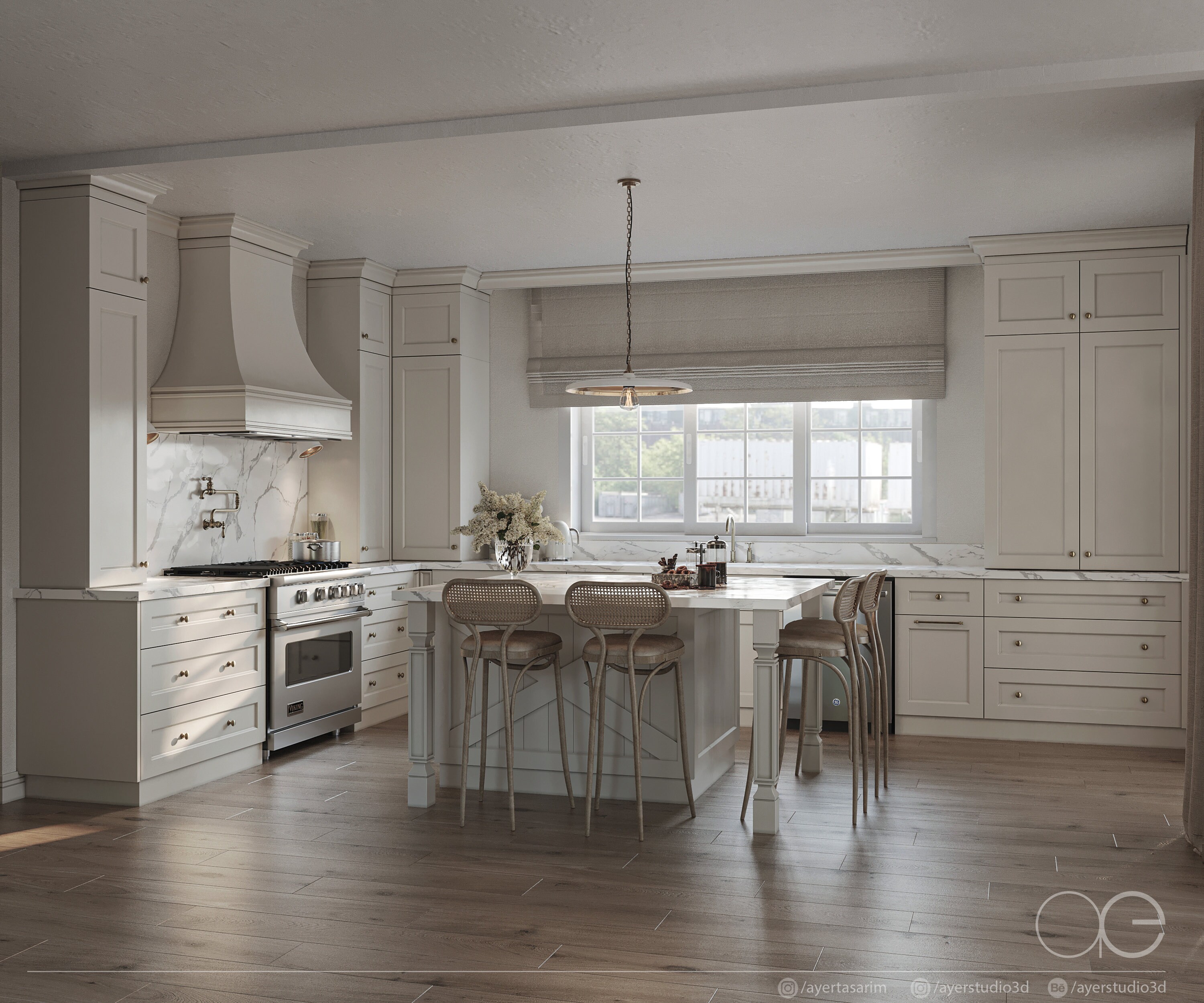 Kitchen Design, Interior Designs, Kitchen 3D Rendering, 3D ...