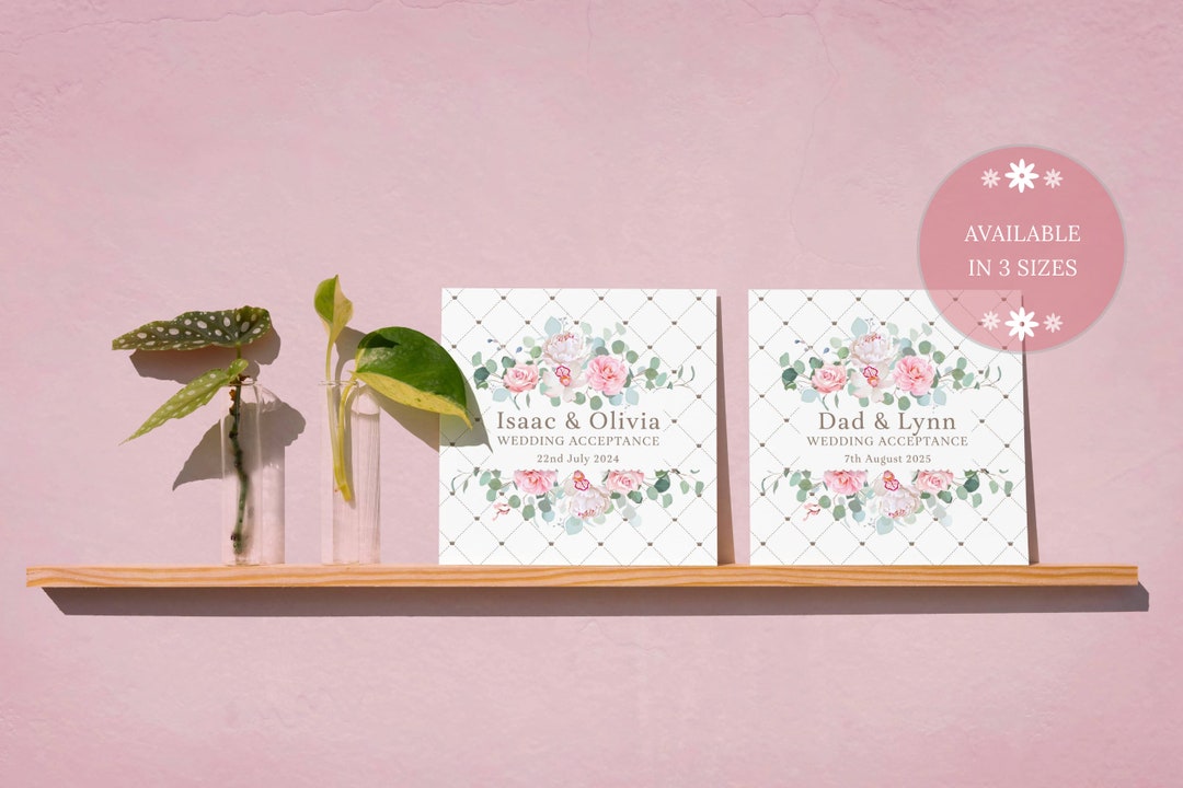 Personalised Wedding Acceptance Card, Wedding RSVP Card for Daughter ...