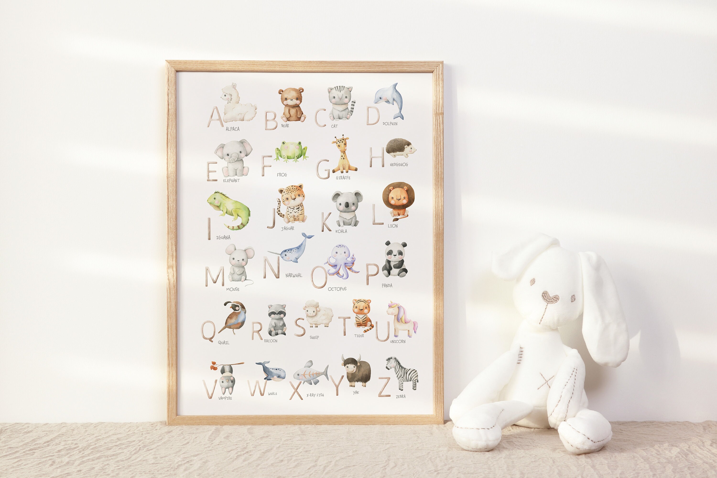 Animal Alphabet Print A4 A3 Alphabet Poster ABC Print - Etsy UK