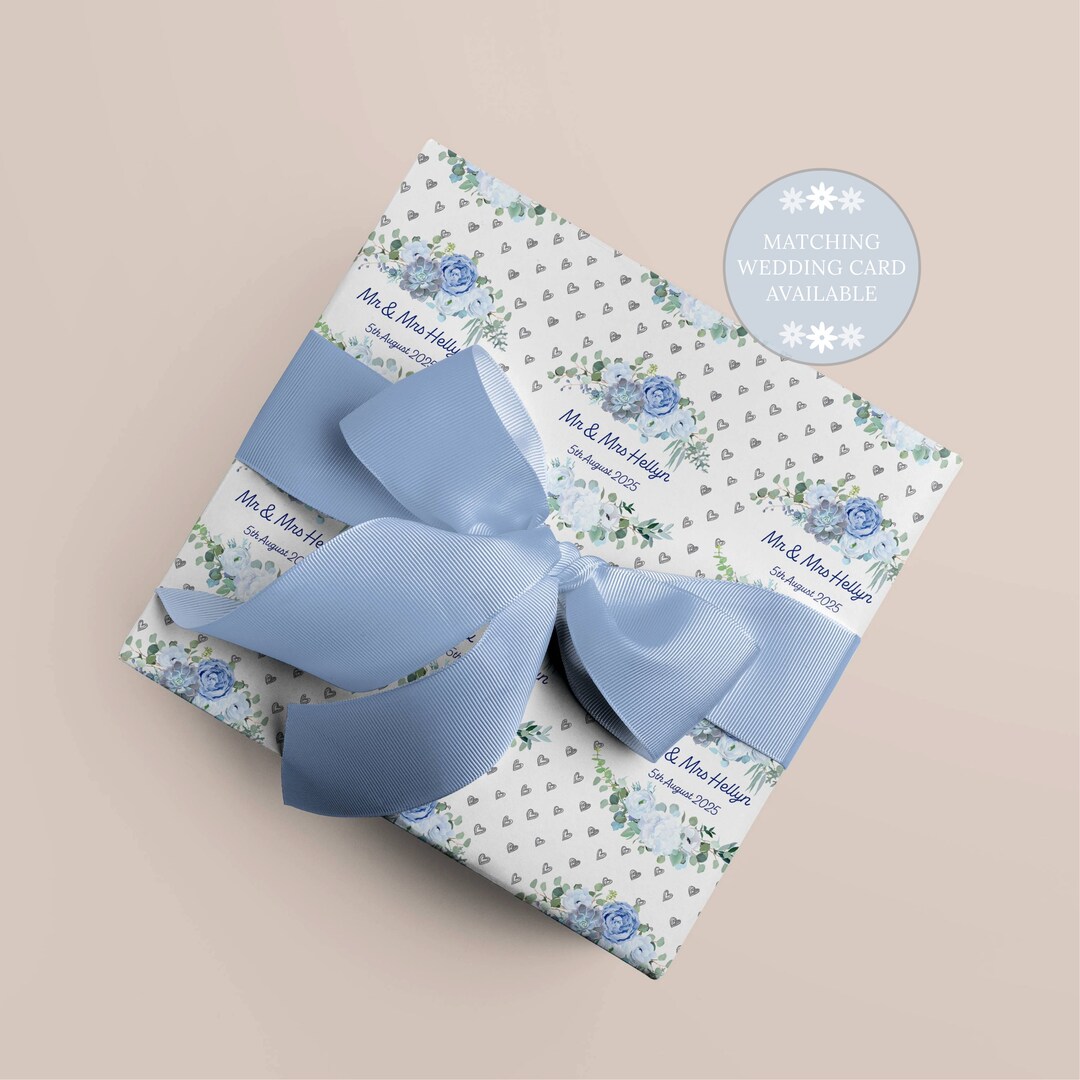 Wedding Gift Wrap, Personalised Wedding Wrapping Paper, Luxury Mr & Mrs ...