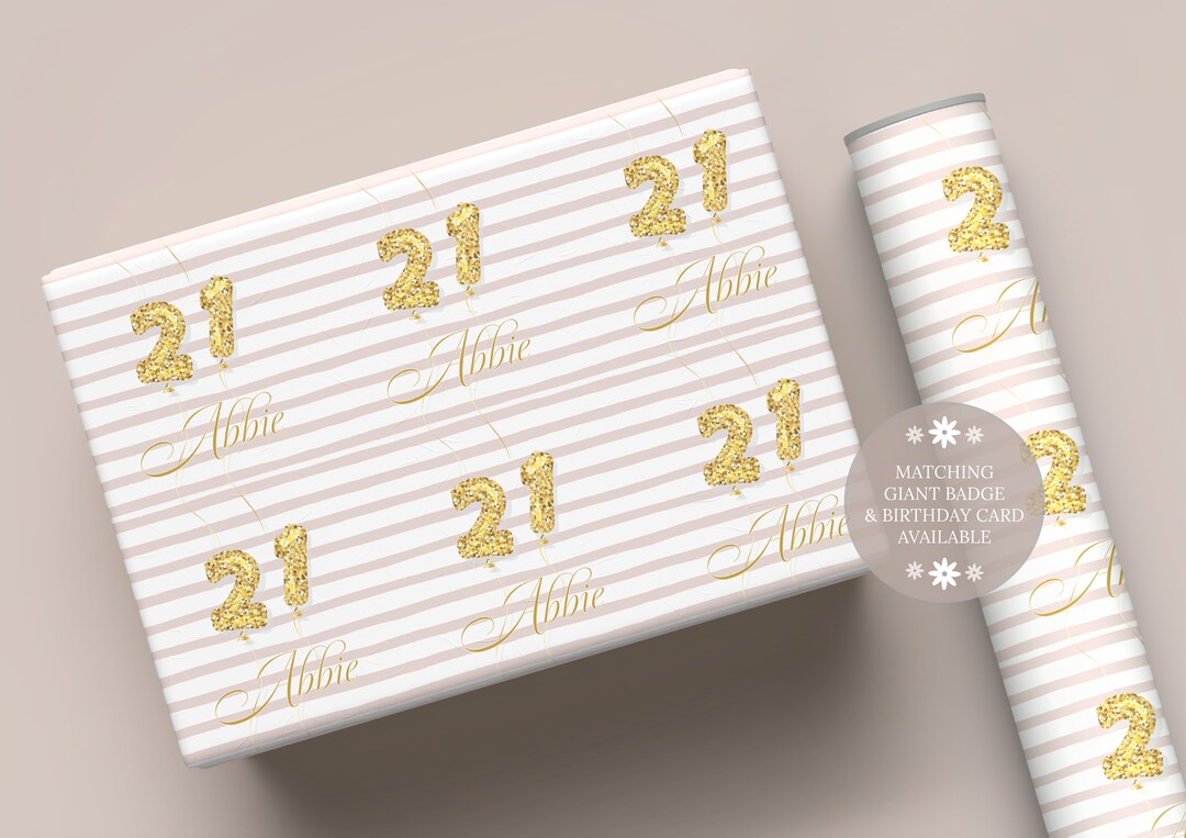Personalised 21st Birthday Wrapping Paper, Custom Wrapping Paper ...