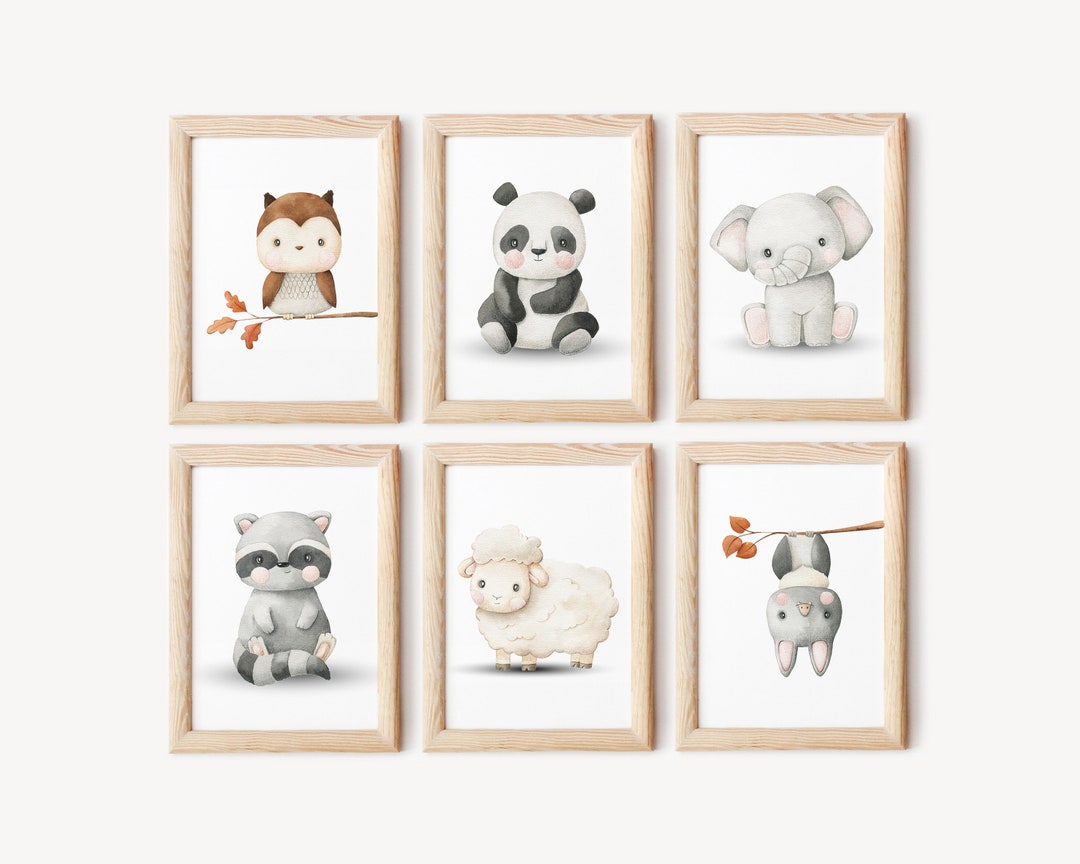 Set of 6 Animal Print Posters, A4 A3 A2 A1 Poster, Elephant Print ...