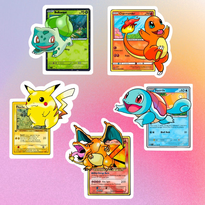 All 5 Pokémon Stickers for 20 Dollars - Etsy