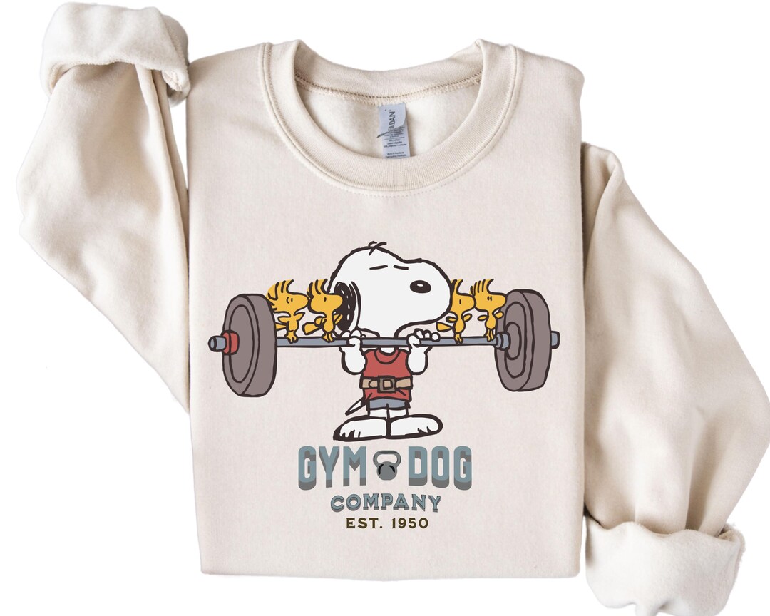 Snoopy Gym Sweatshirt, Peanuts Crewneck Sweatshirt, Charlie Brown ...