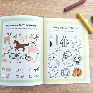 Printable Toddler Activity Book: Coloring, Tracing, Matching (PDF ...