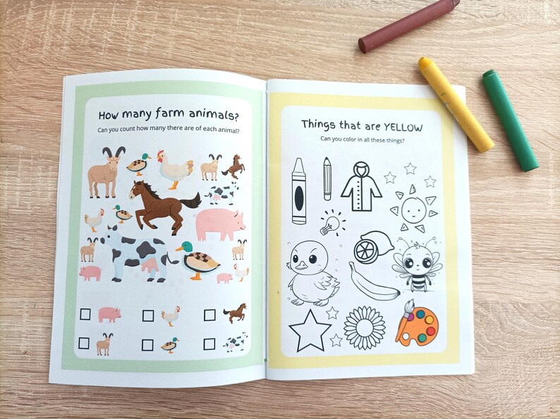 Printable Toddler Activity Book: Coloring, Tracing, Matching (PDF ...
