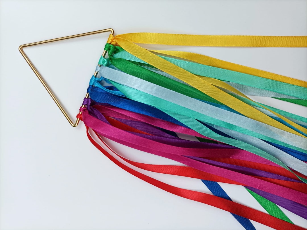 Rainbow Ribbon Hand Kite: Montessori Waldorf Inspired Sensory Toy - Etsy
