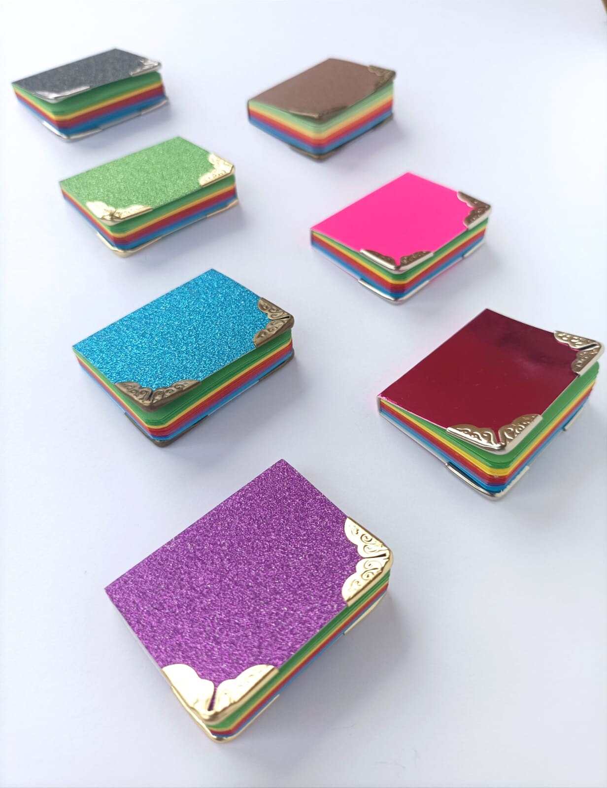 Miniature Rainbow Notebook glitter, Neon, Shinny... Cute Mini Pocket ...
