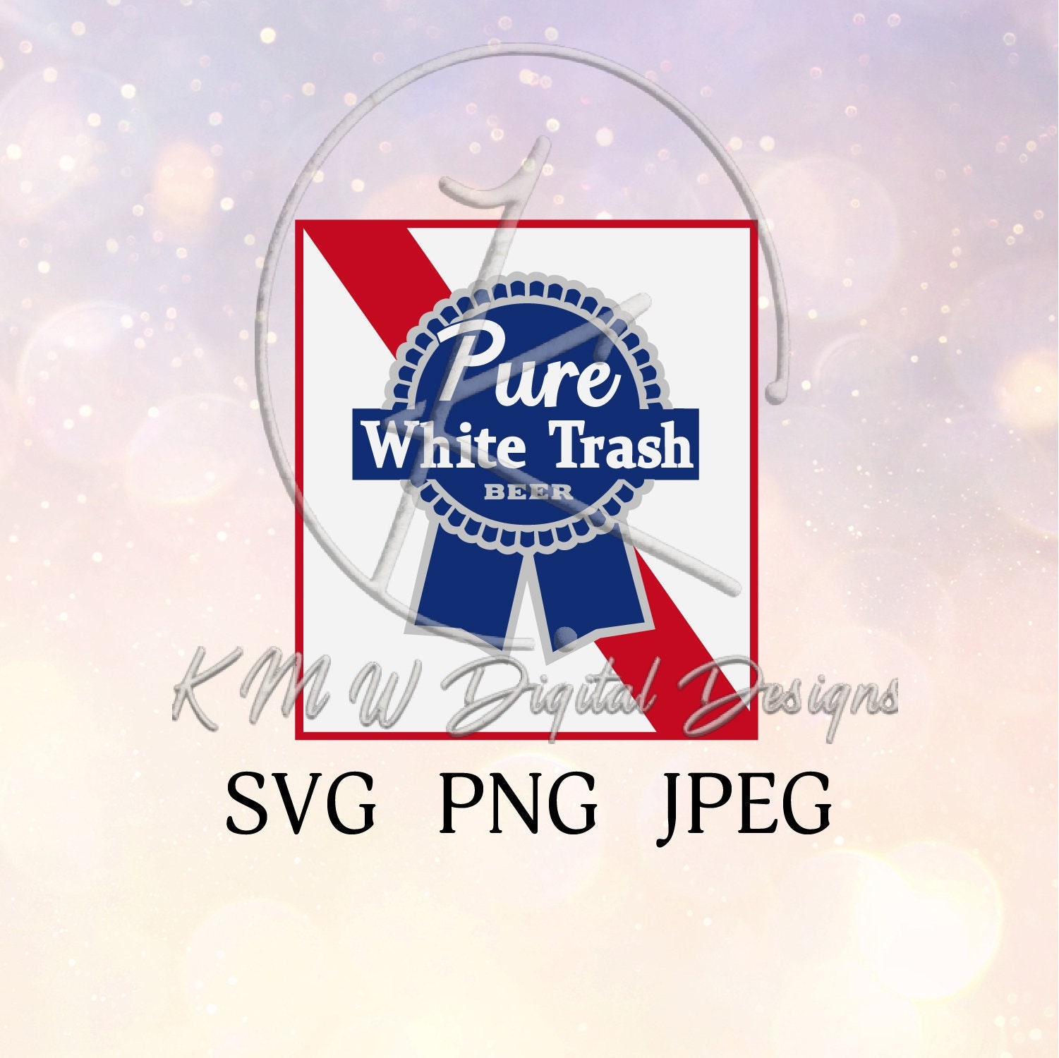 Pure White Trash Beer SVG PNG JPEG - Etsy