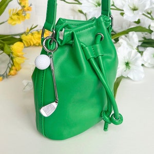 Green Mini Bucket Bag for Golf Tournament Small Green Purse Green ...