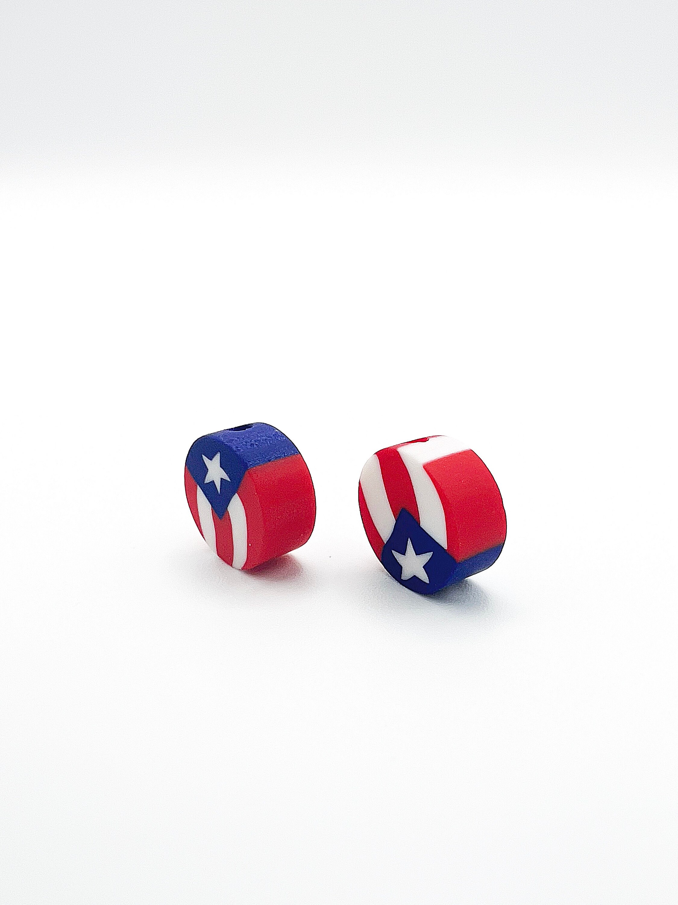 Clay Puerto Rican Flag Bead Polymer Clay Bead Puerto Rico Flag Jewelry ...