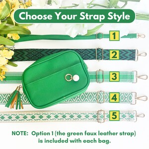 Green Crossbody Bag Green and White Strap Purse Green Strap Green Golf ...