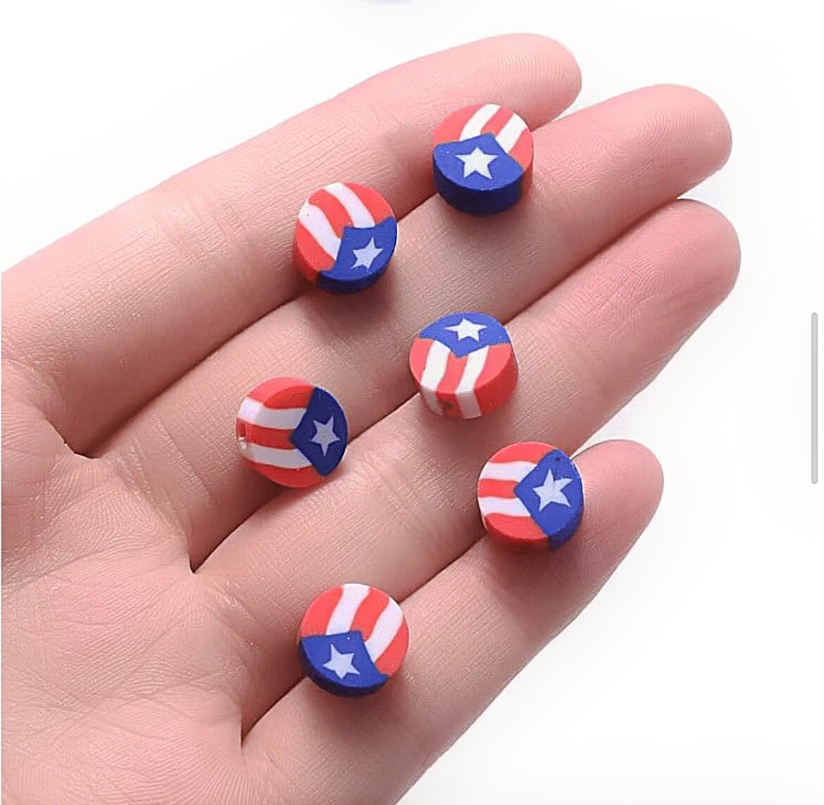 Clay Puerto Rican Flag Bead Polymer Clay Bead Puerto Rico Flag Jewelry ...