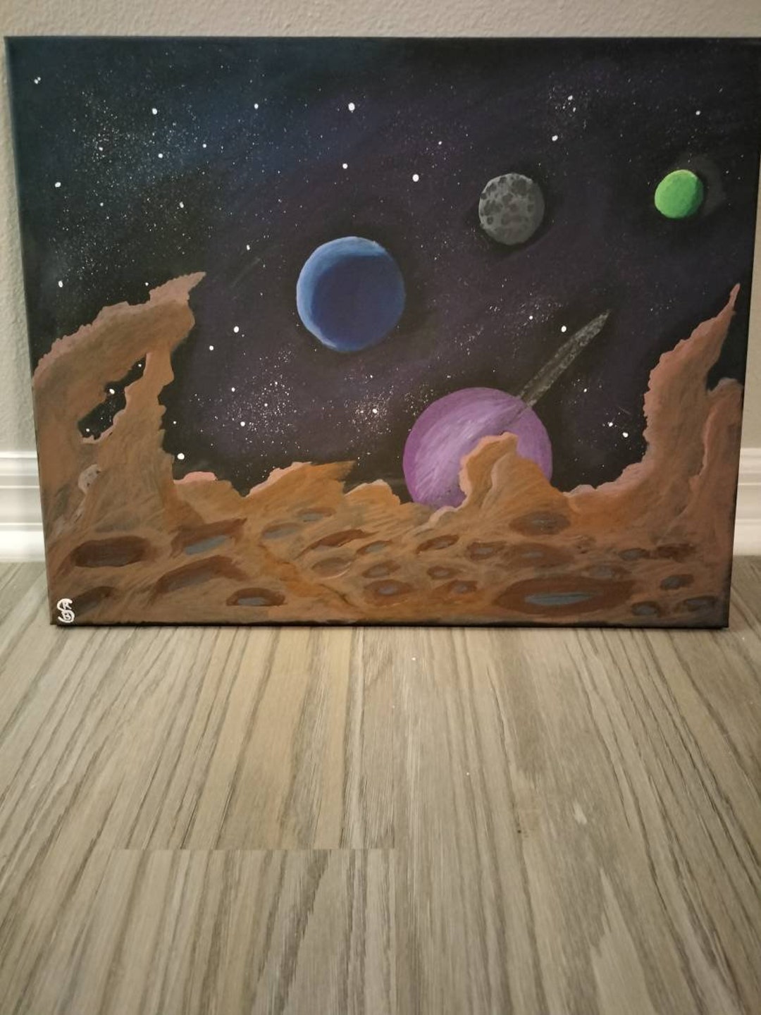 Alien Planets Original Acrylic Painting - Etsy