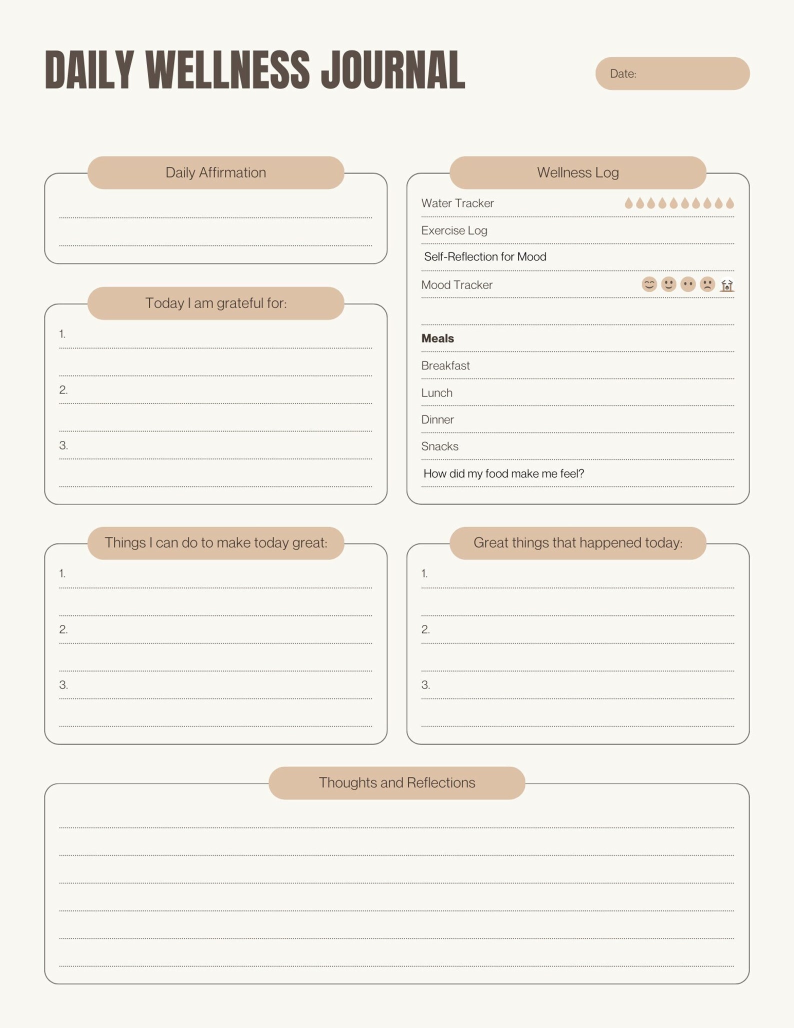 Daily Wellness Journal - Etsy