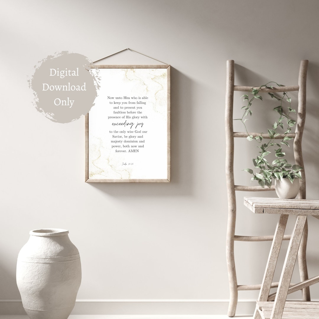 Jude 24 & 25 Bible Verse Wall Art | Scripture Print | Christian Home ...
