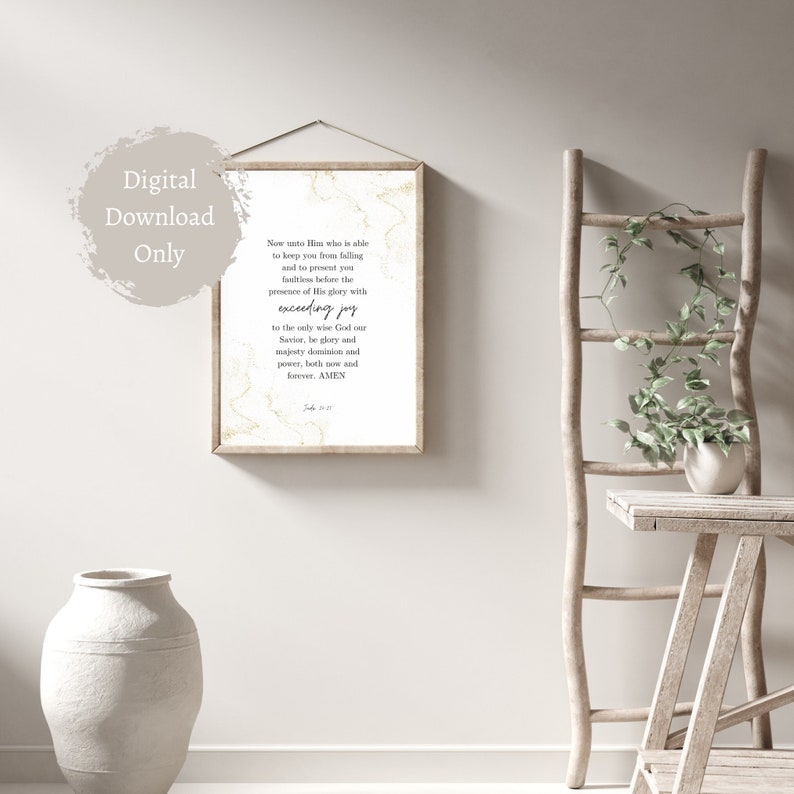 Jude 24 & 25 Bible Verse Wall Art | Scripture Print | Christian Home ...