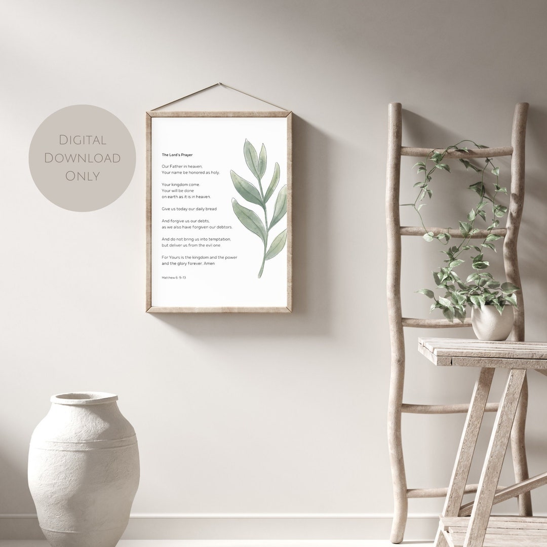 The Lords Prayer | Christian Wall Art | Matthew 6:9-13 Bible Verse ...