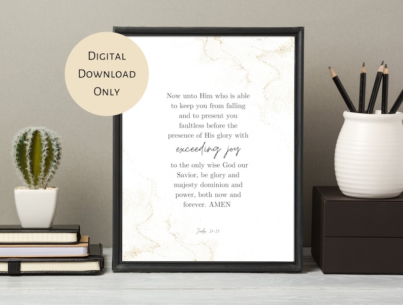 Jude 24 & 25 Bible Verse Wall Art | Scripture Print | Christian Home ...