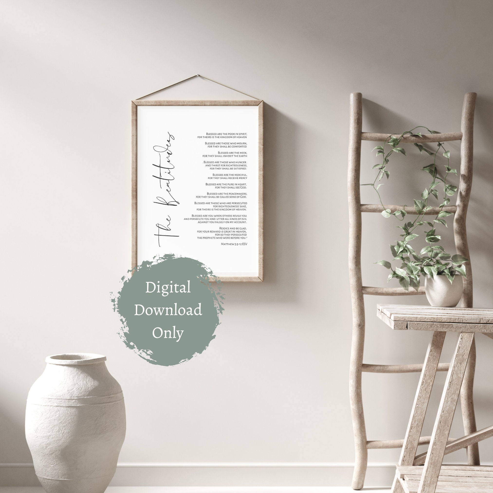 The Beatitudes Matthew 5:3-12 Verse Wall Art | Christian Phrase ...