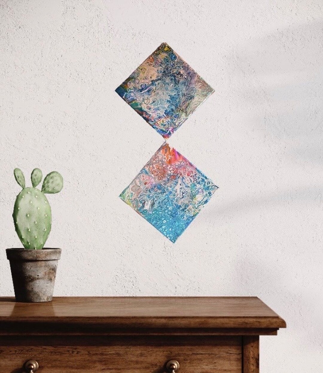 Acrylic Pour Painting “sea Cells” 2x Original Paintings by R.dyer - Etsy