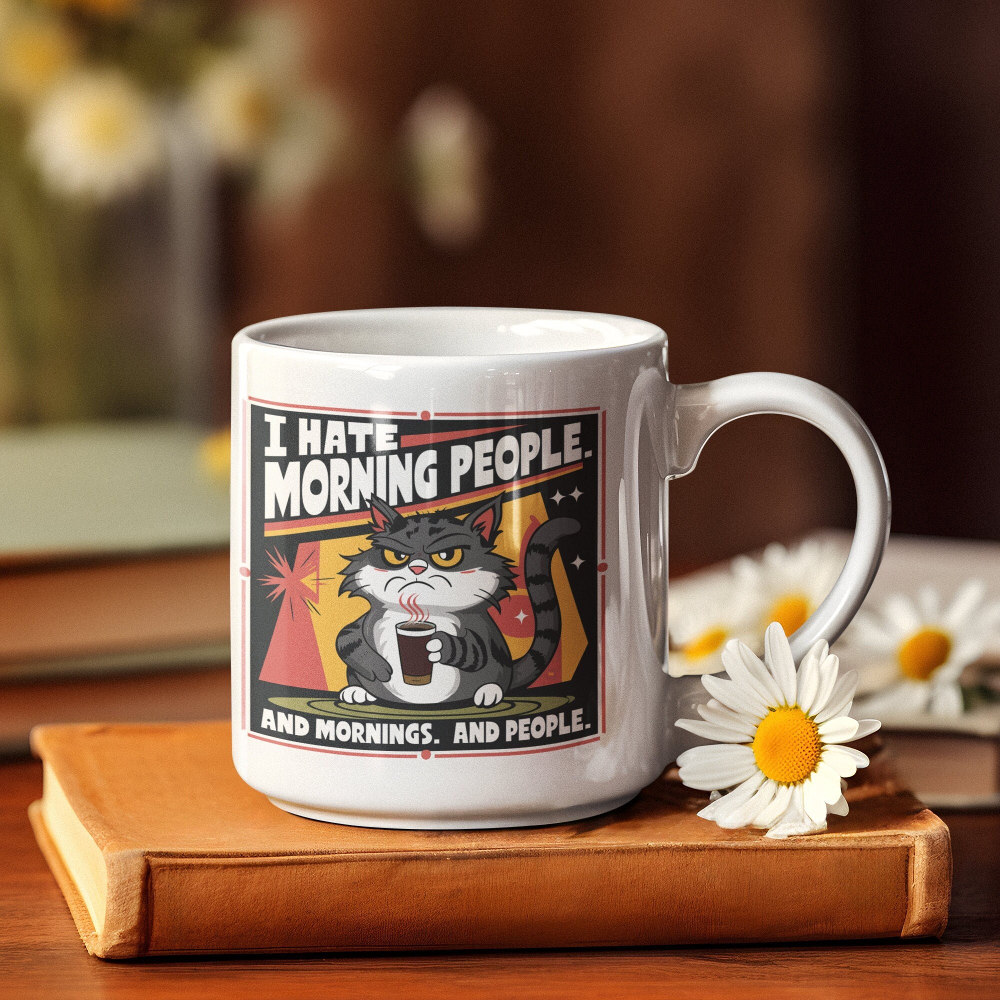 I Hate Morning People, Funny Ceramic Coffee Mug 11oz, Coffee Lover ...
