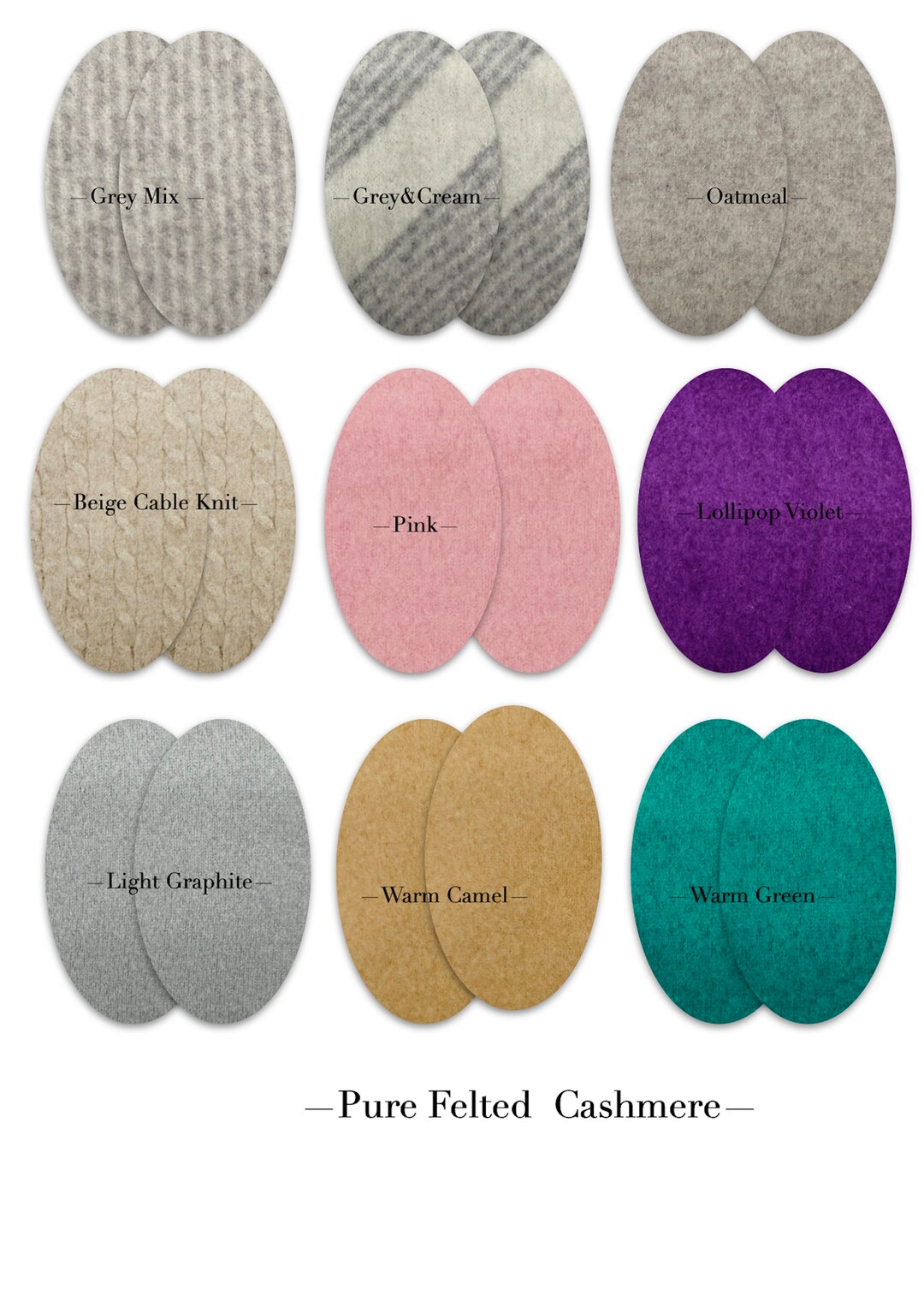 Pair of Elbow Patches / Recycled Cashmere Patches / Elbow Reinforcement ...