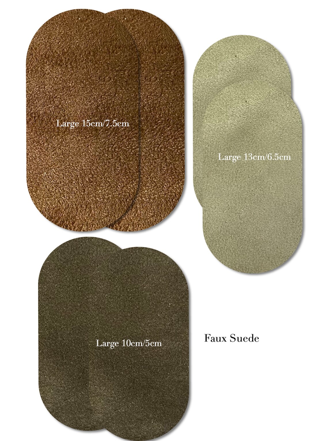 Iron on Jacket Elbow Patches, 2x Recycled Faux Suede Patches, Jumper ...