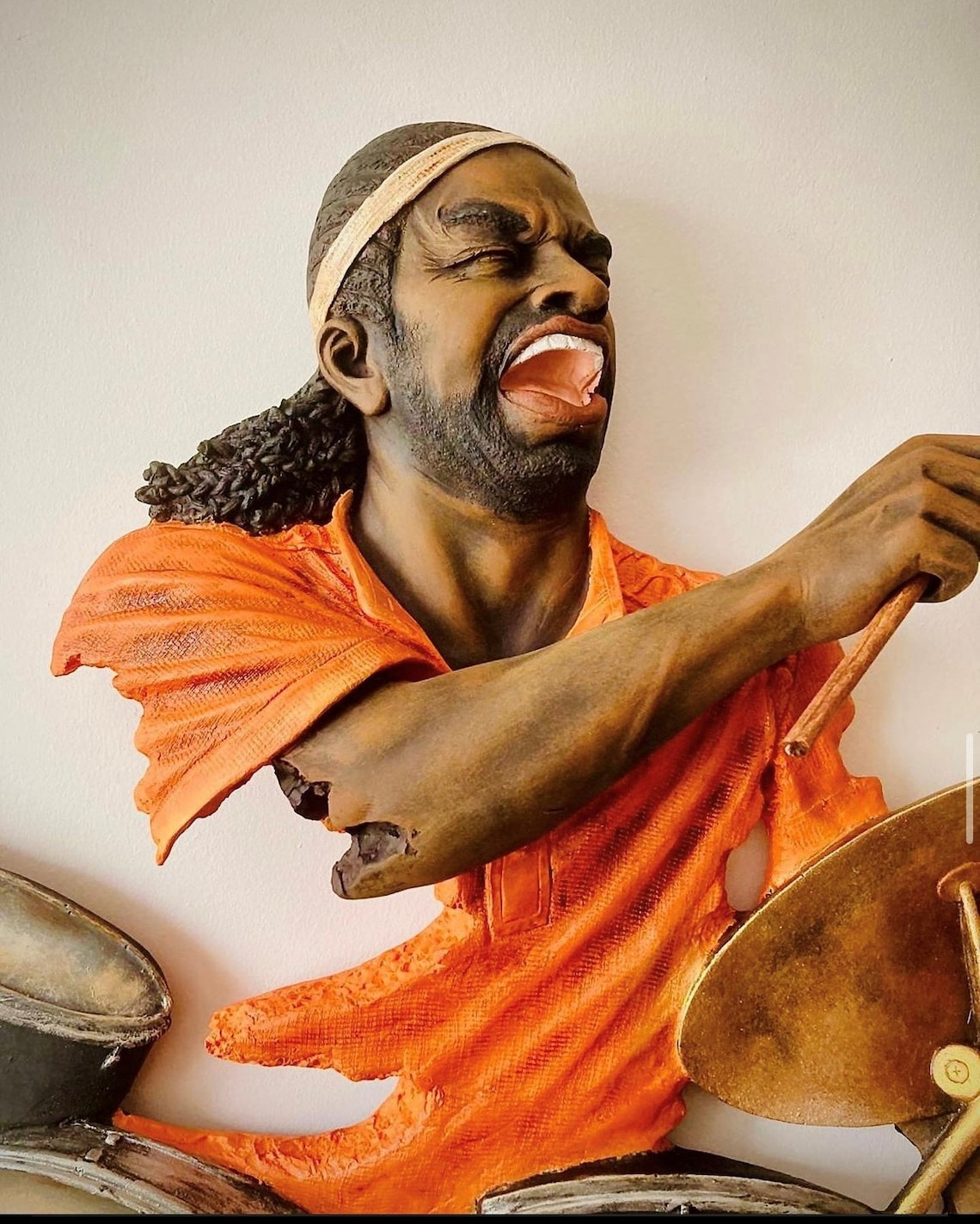 Drummer Statue, Wall Hanging Statue of Man Playing Drum Kit,karaoke ...