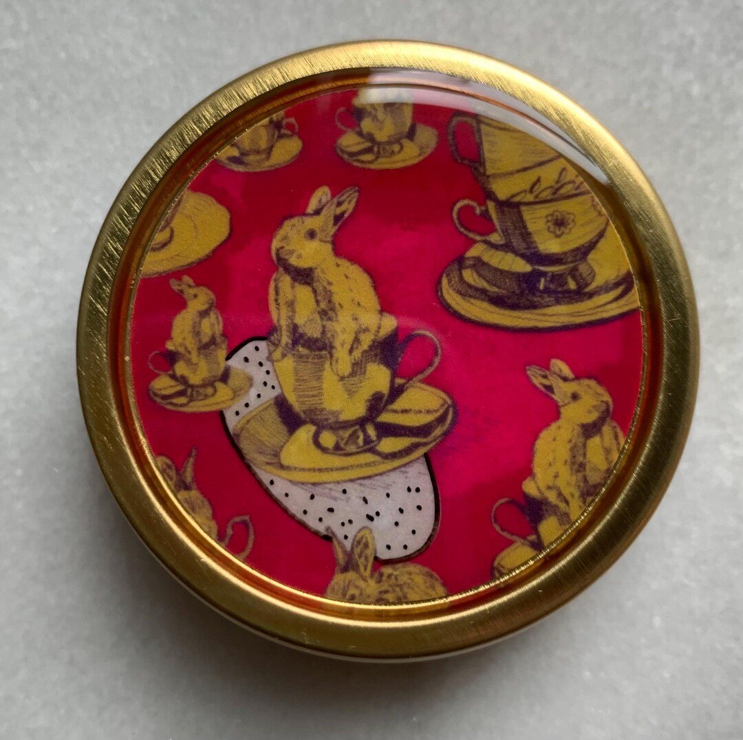 Handmade Collaged Resin Gold Screw-top Tins Unique Storage Containers ...
