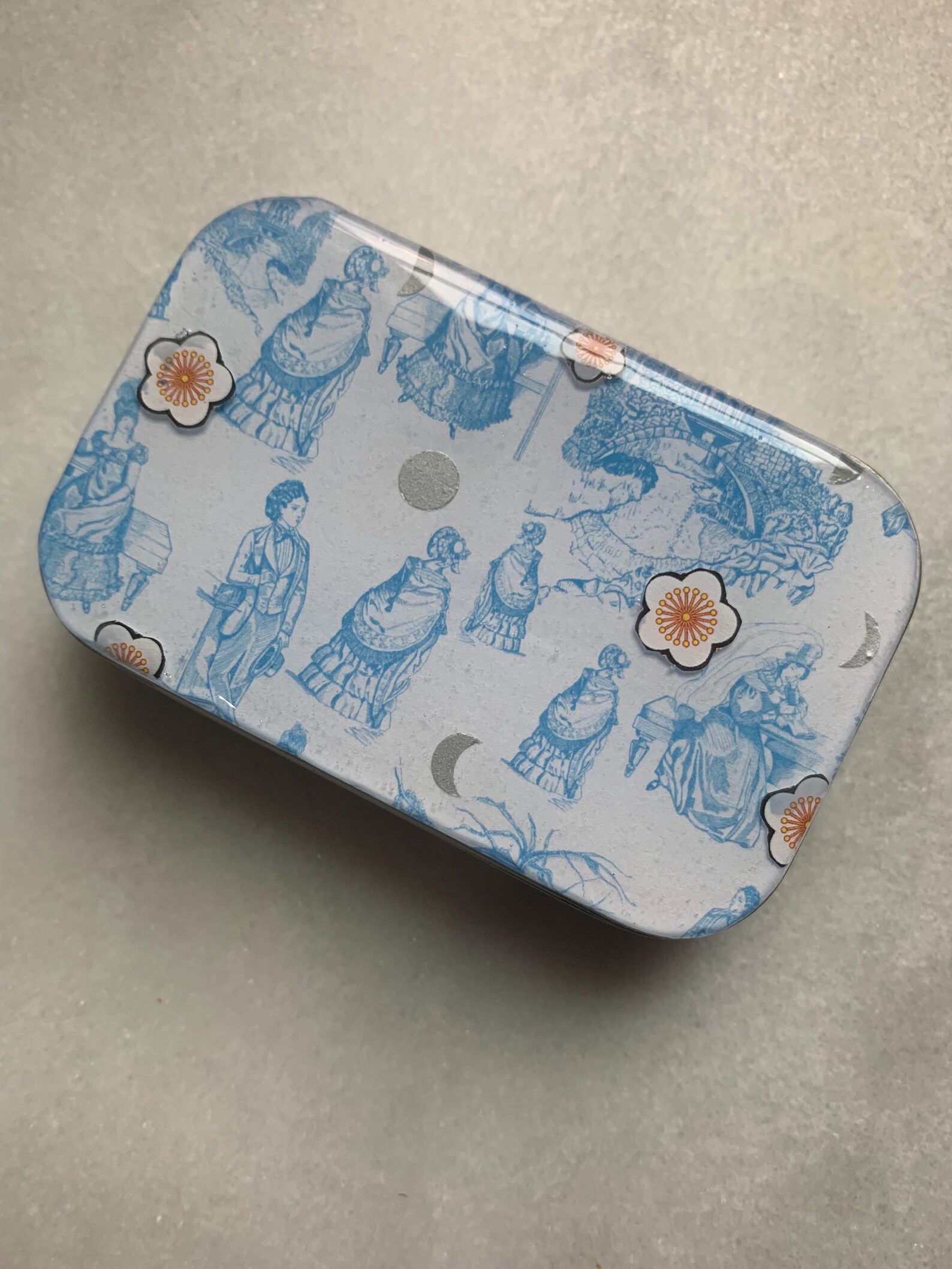 Collaged Resin Sealed Flip-top Tins | Unique Storage Containers ...