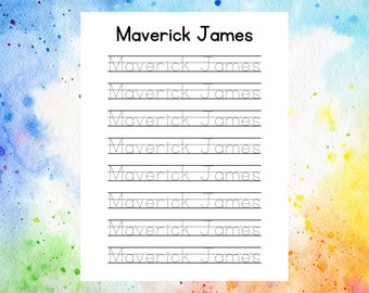 Name Tracing Worksheet, Personalized Handwriting Practice, Homeschool ...