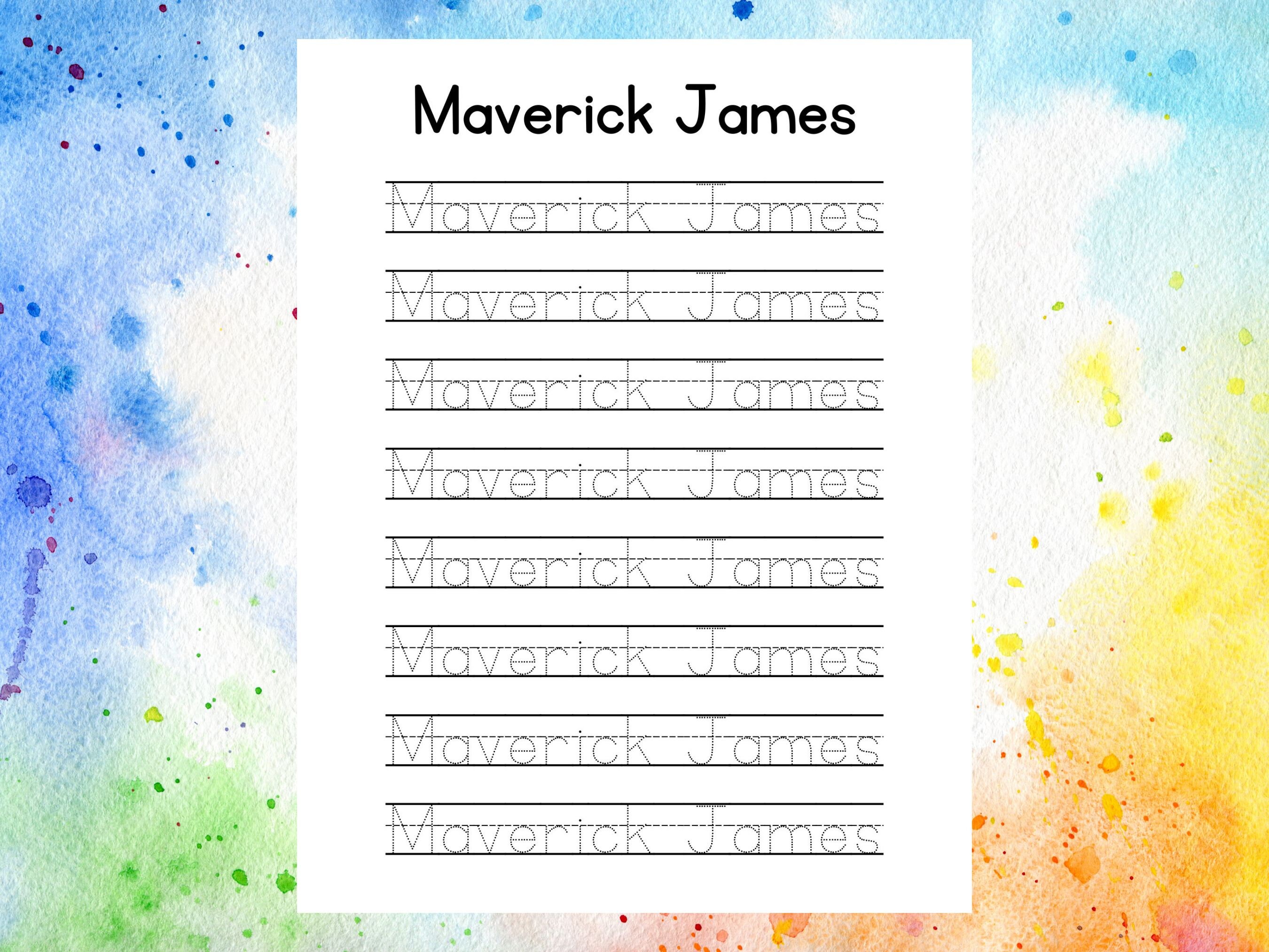 Printable Personalized Custom Name Tracing Worksheets for Kids Writing ...